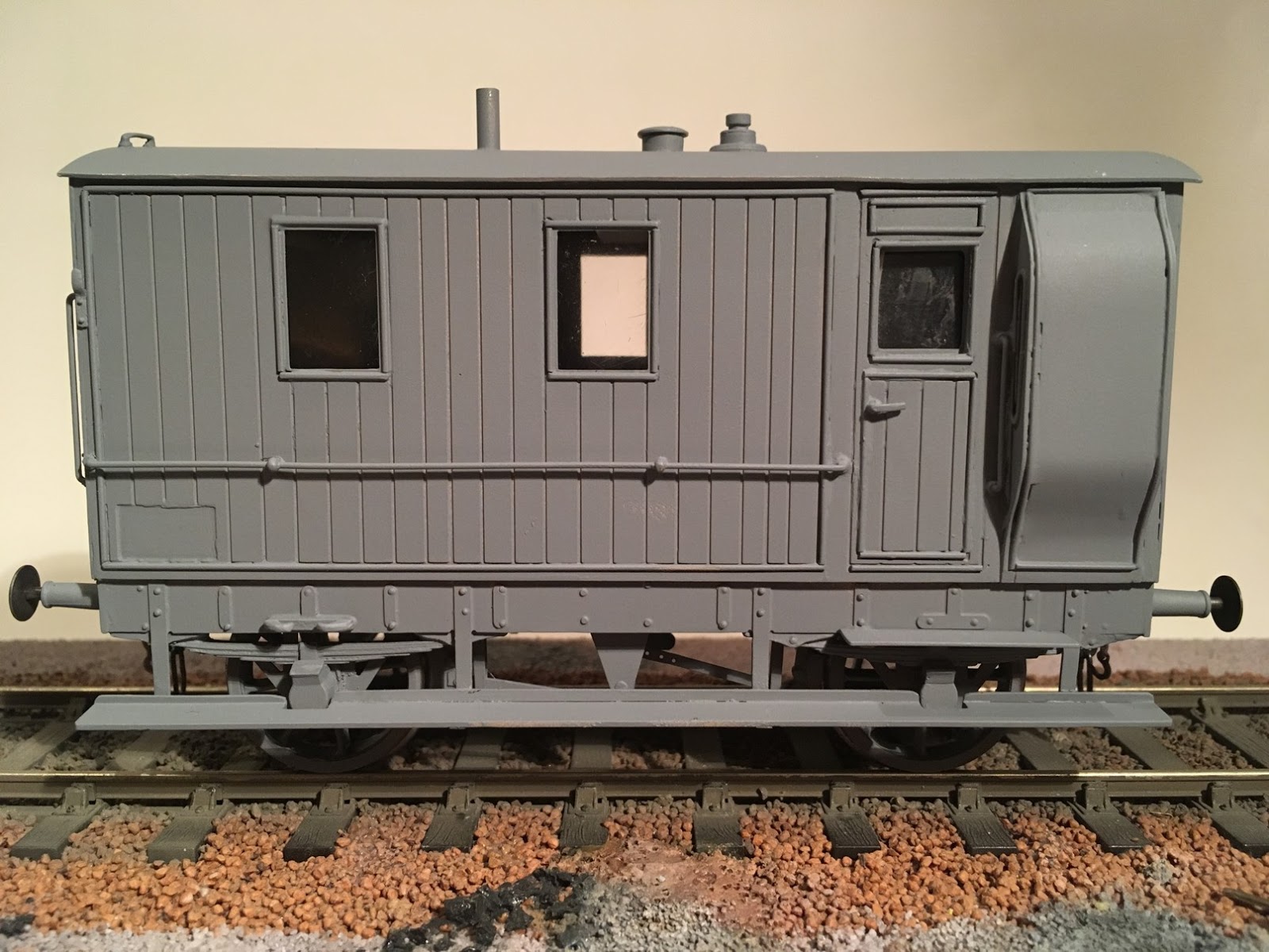 petesworkshop: Klondike brake van in grey Primer