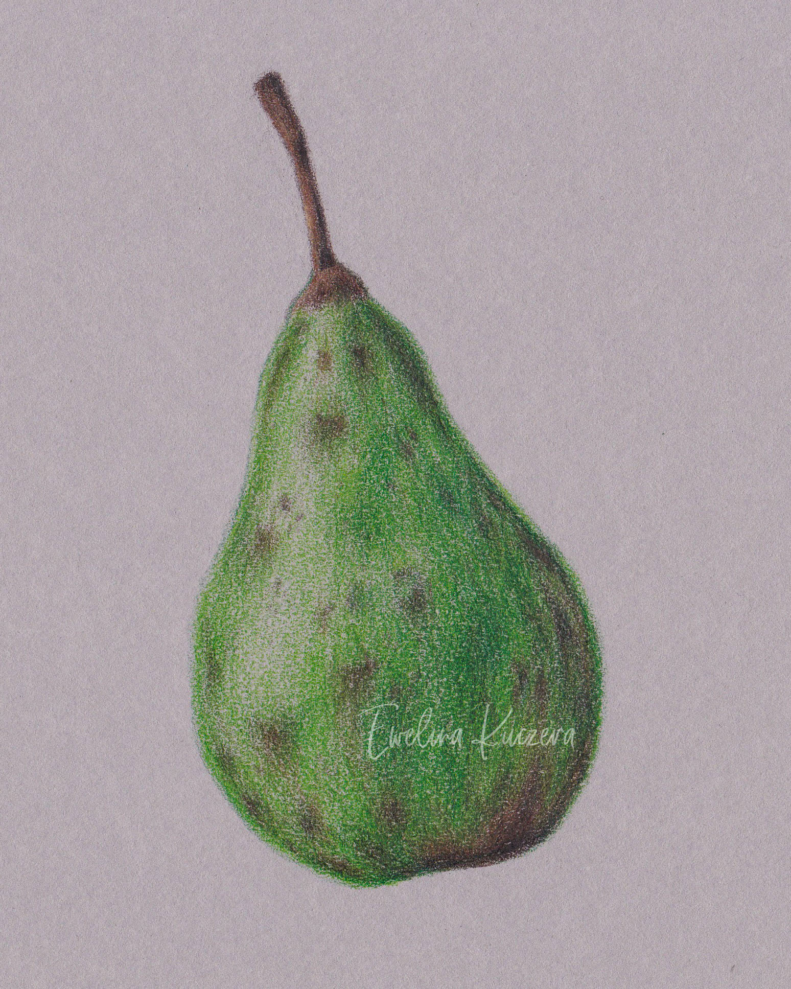 How to draw a pear with colored pencils - Step by step tutorial ...
