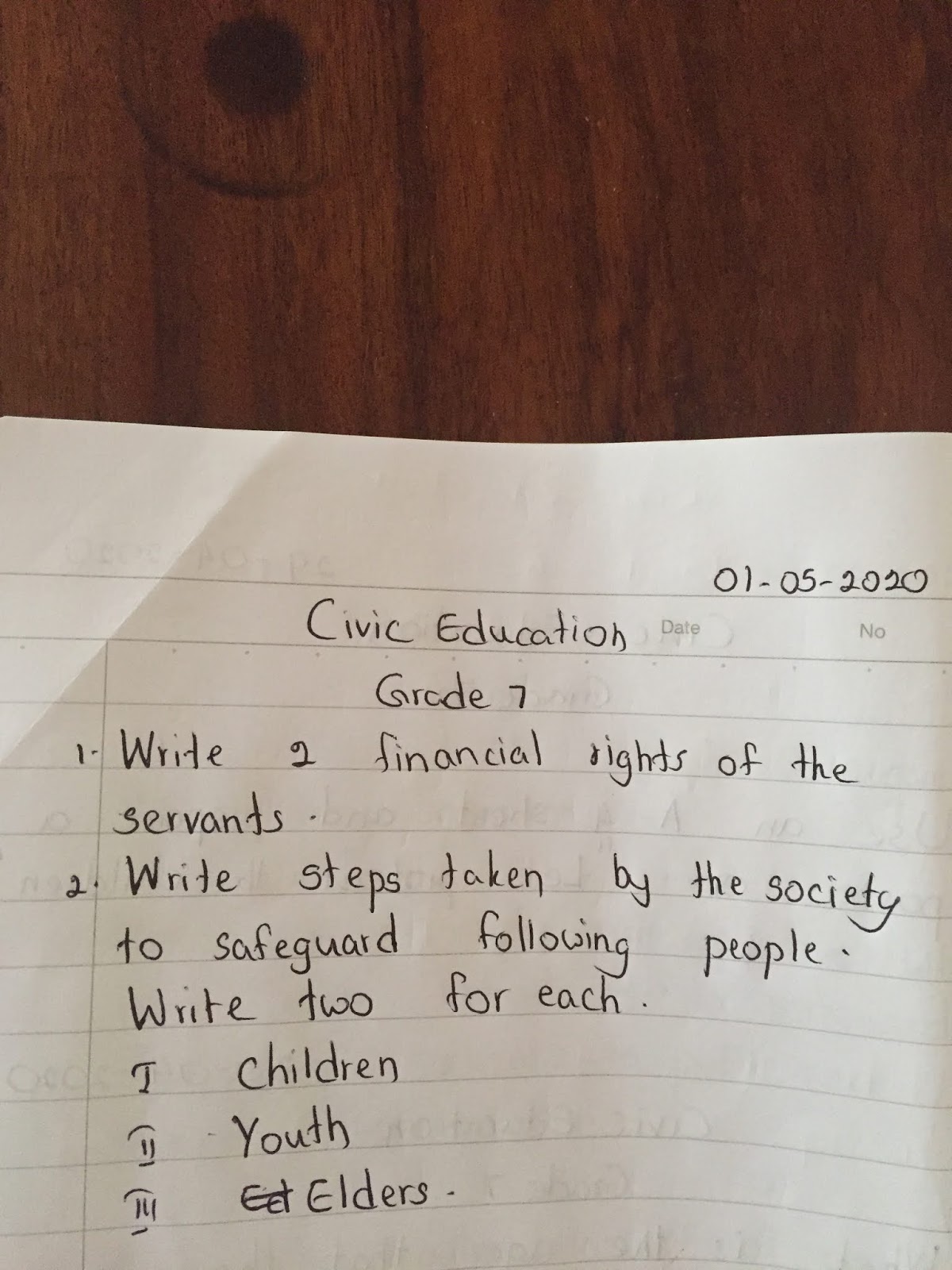 Grade 7-Civic Education