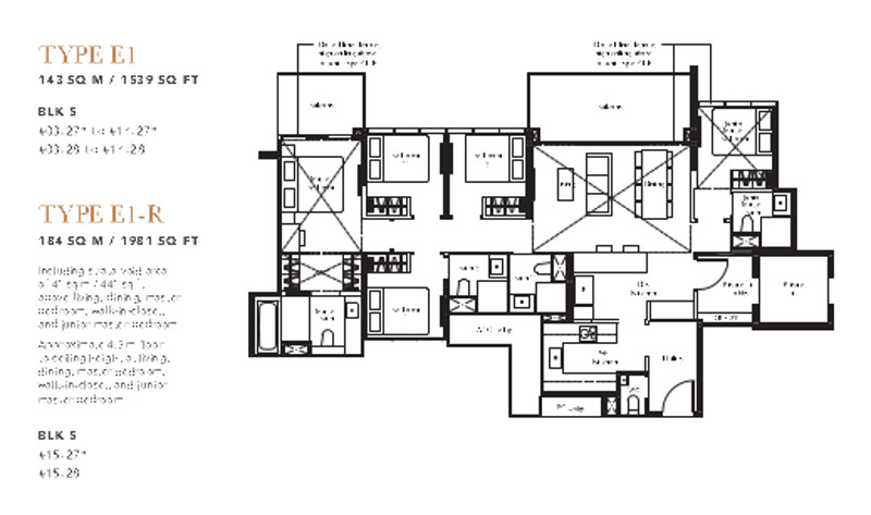 5 Bedroom Floor Plans - Bathroom and Garden