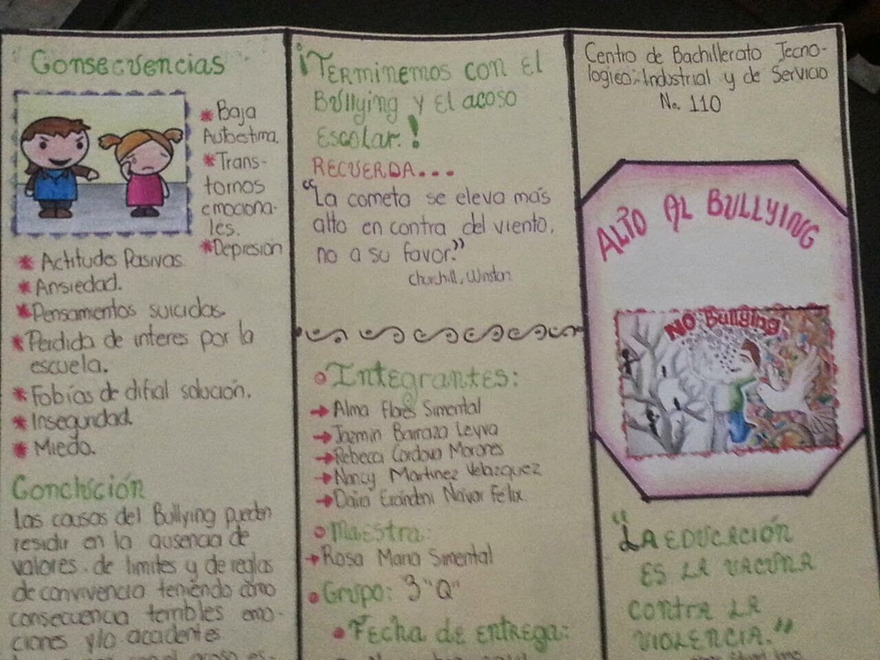 Etica: Triptico sobre el Bullying Etica: Triptico sobre el Bullying