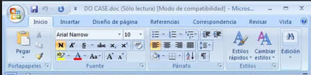 WORD: SUBMENU INICIO