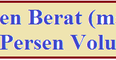 Persen Berat (Massa) dan Persen Volume