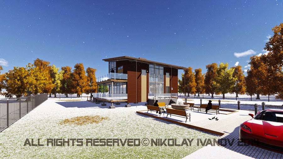 Telescopic Modular Building: Telescopic Modular Building-House in the snow