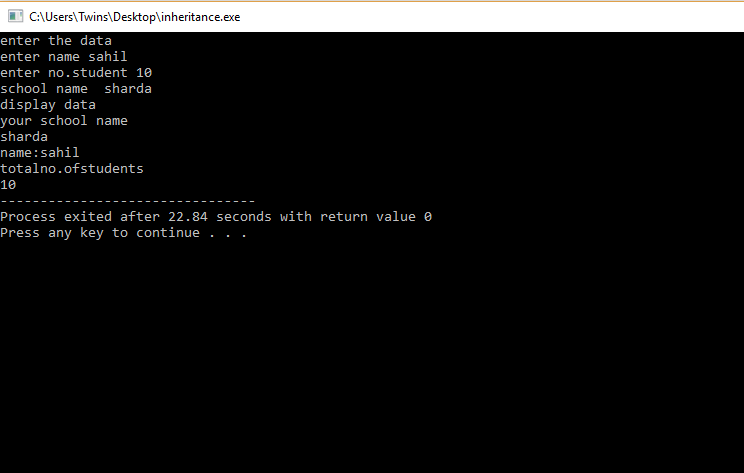 free coding: single inheritance example with c++