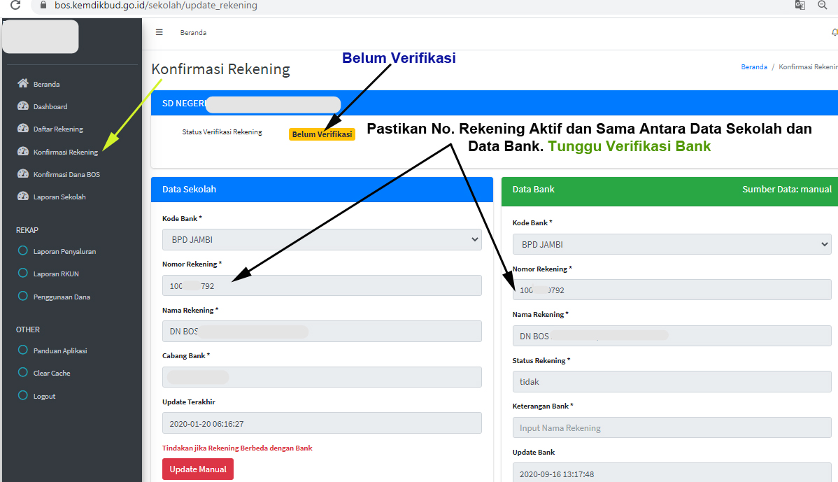 Cara Cek Status Verifikasi Rekening BOS Tahun 2021 di https://bos ... Cara Cek Status Verifikasi Rekening BOS Tahun 2021 di https://bos ...