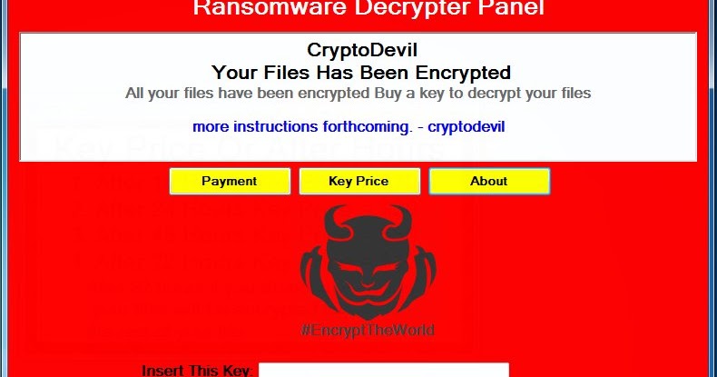 Шифровальщики-вымогатели The Digest "Crypto-Ransomware": CryptoDevil