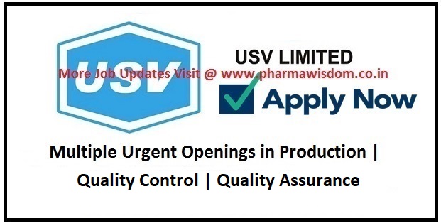 USV Pvt. Ltd - Multiple Urgent Openings in Quality Assurance / Quality ...