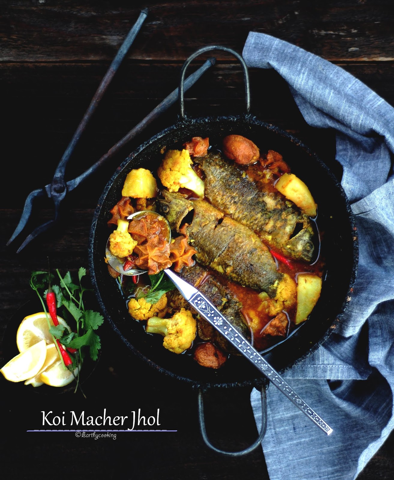 Earthycooking : Koi Macher Jhol/Bengali Climbing Perch Fish Stew