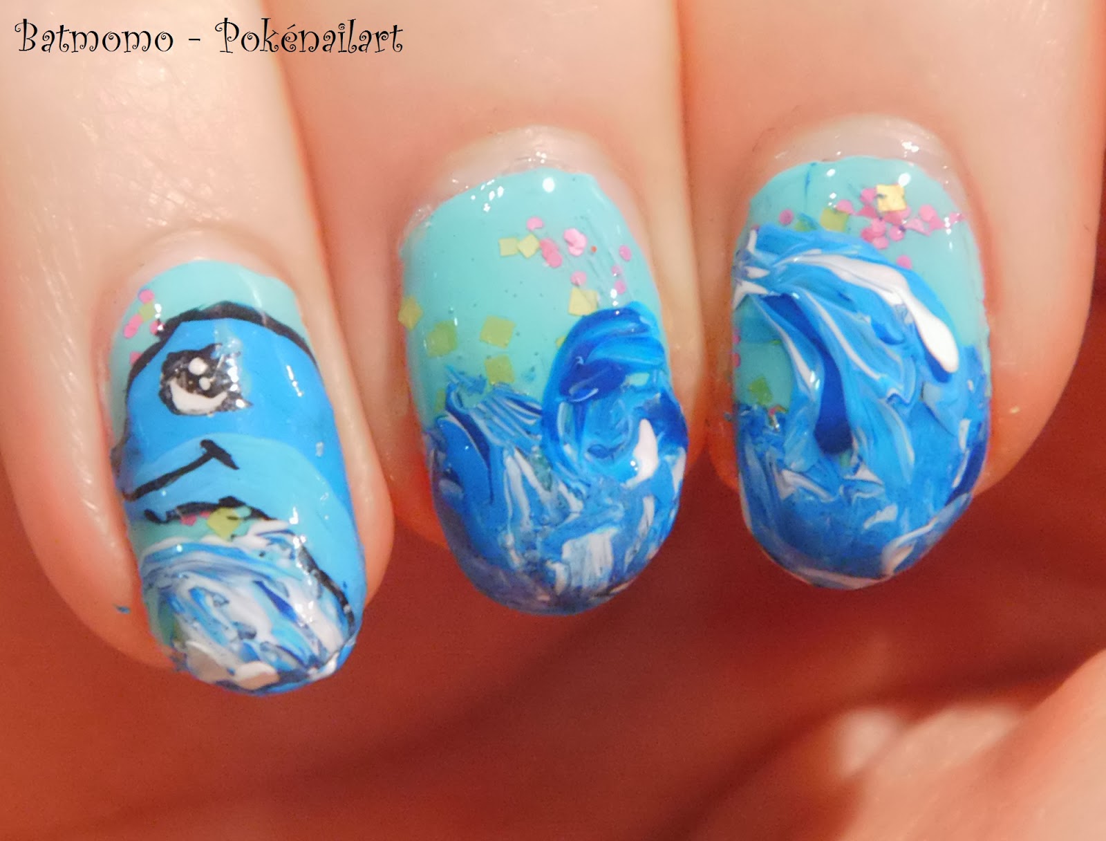 Pokénailart: NCC - Summer - dolphin manicure