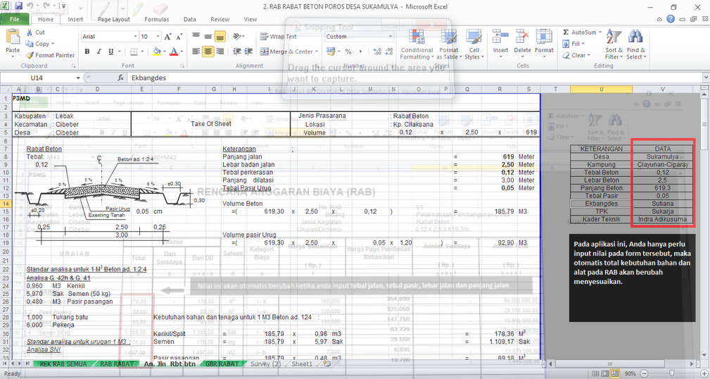 Download Aplikasi RAB (Rencana Anggaran Biaya) Rabat Beton Jalan Poros ...