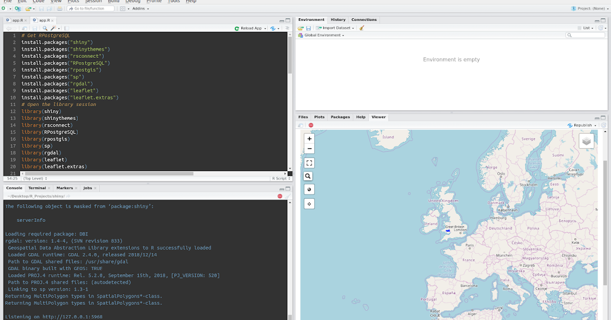 How to set up a leaflet map which connects to your Postgres/PostGIS layers using 'RStudio-Server ...