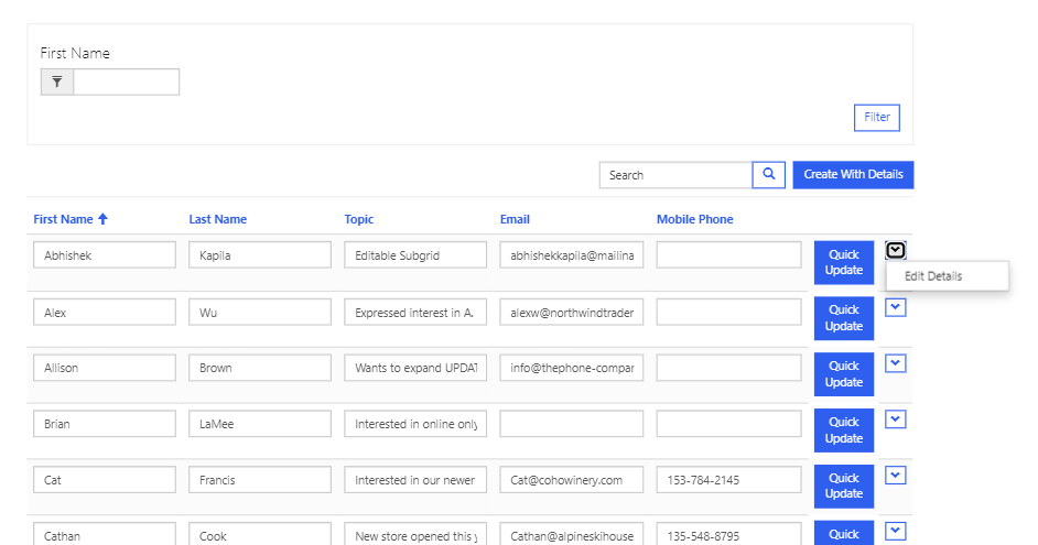 Editable Entity List or Editable Subgrid PowerApps Portals