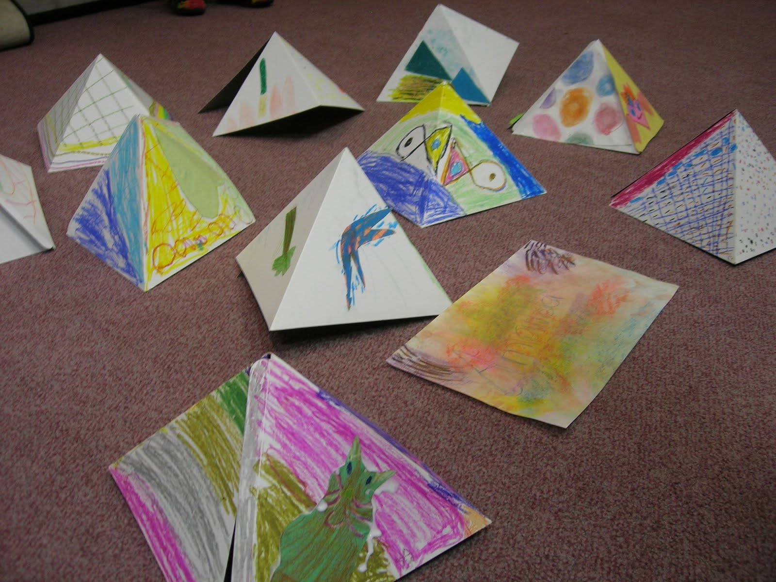 Artists For Kids: Mixed media pyramid sculptures
