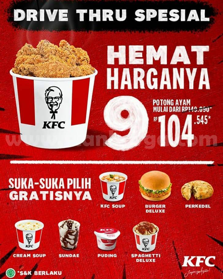 KFC Drive Thru Spesial Promo 9 Potong Ayam Mulai dari Rp 104.545 ...