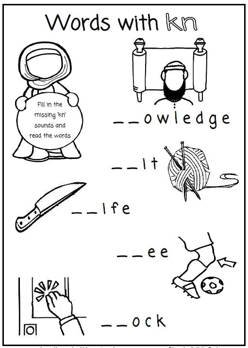 Iman's Home-School: Digraph KN Activity Pack