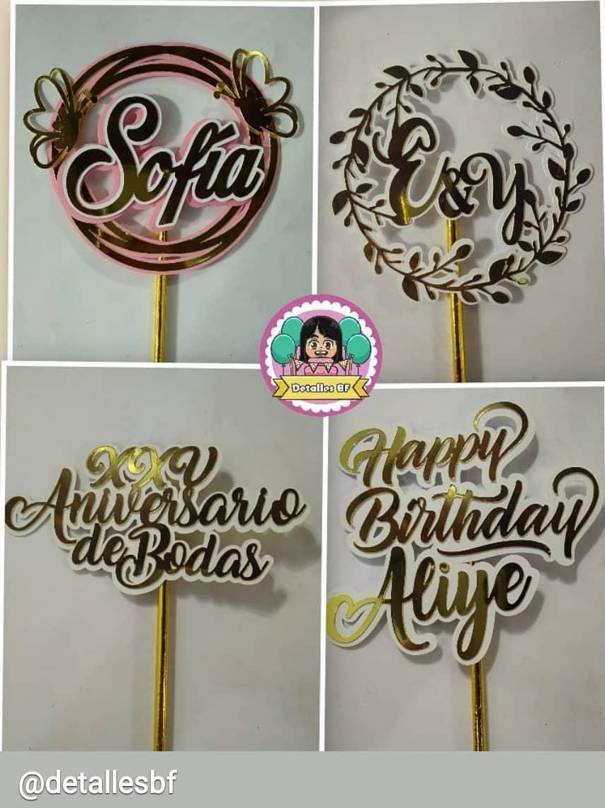 Toppers Doble Capa con Metalizado - Mis Toppers Tus Toppers