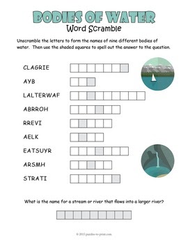 Bodies Of Water 3 Letters ~ Thankyou Letter