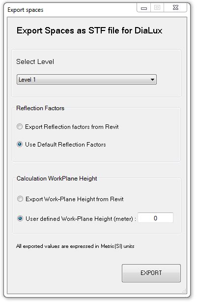 Revit Add-Ons: Export Spaces to DIALux