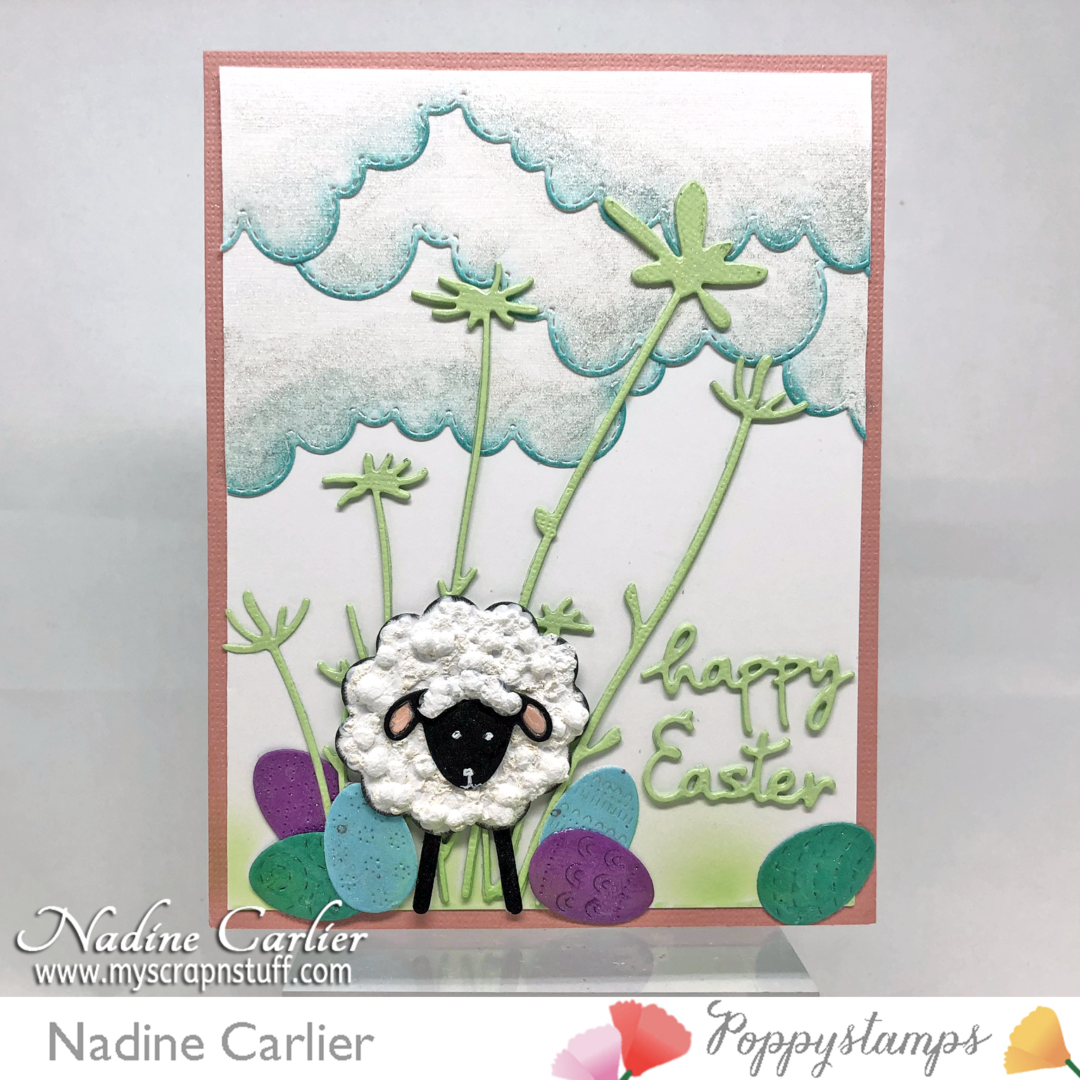 Cute Easter Card With A Fluffy Lamb ~ Nadine Carlier
