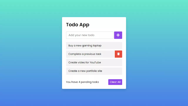 Todo List App Using Html Css And Javascript 5421