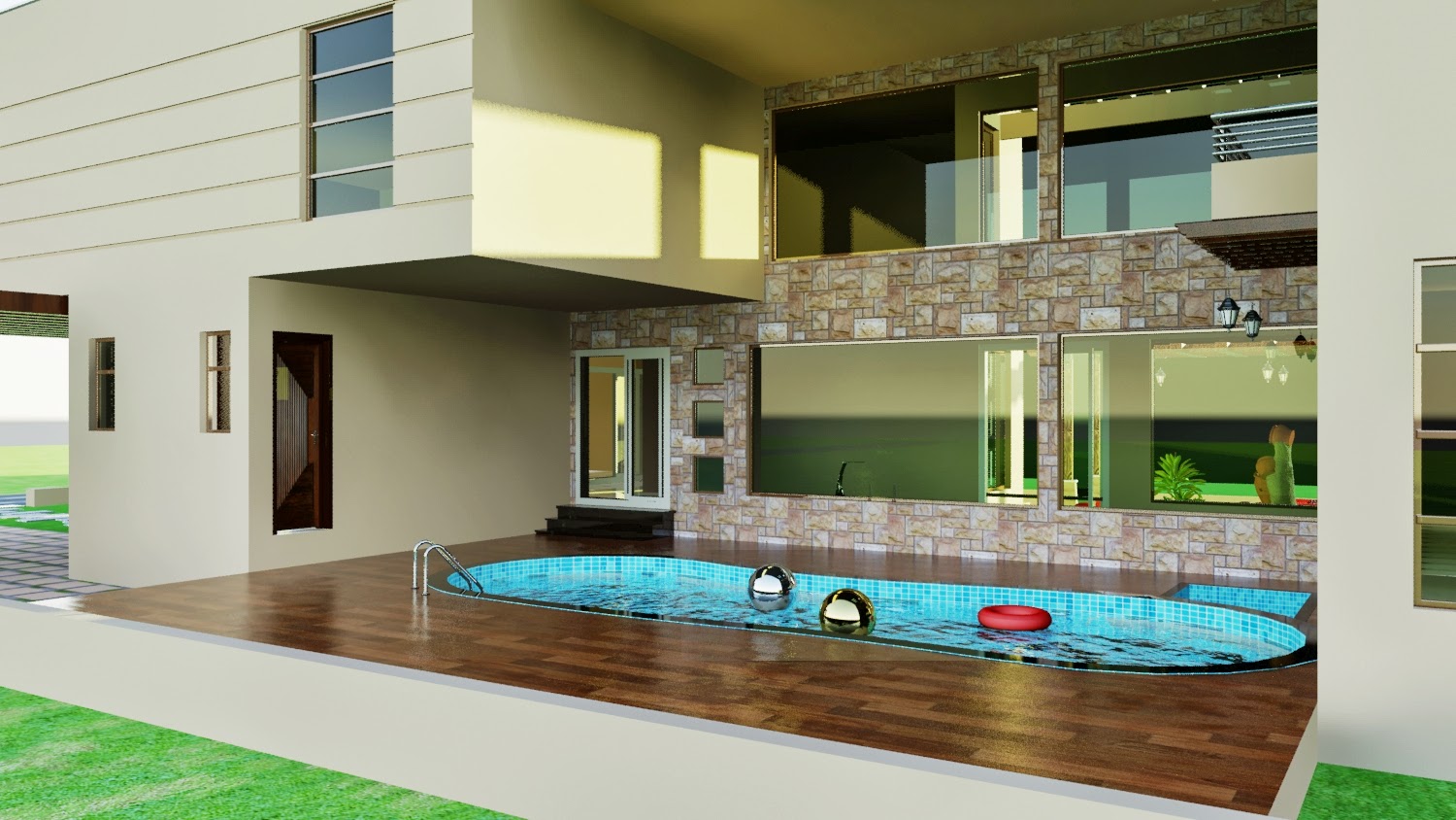 casatreschic interior: DHA KARACHI VII 3D FRONT ELEVATION + SWIMMING ...