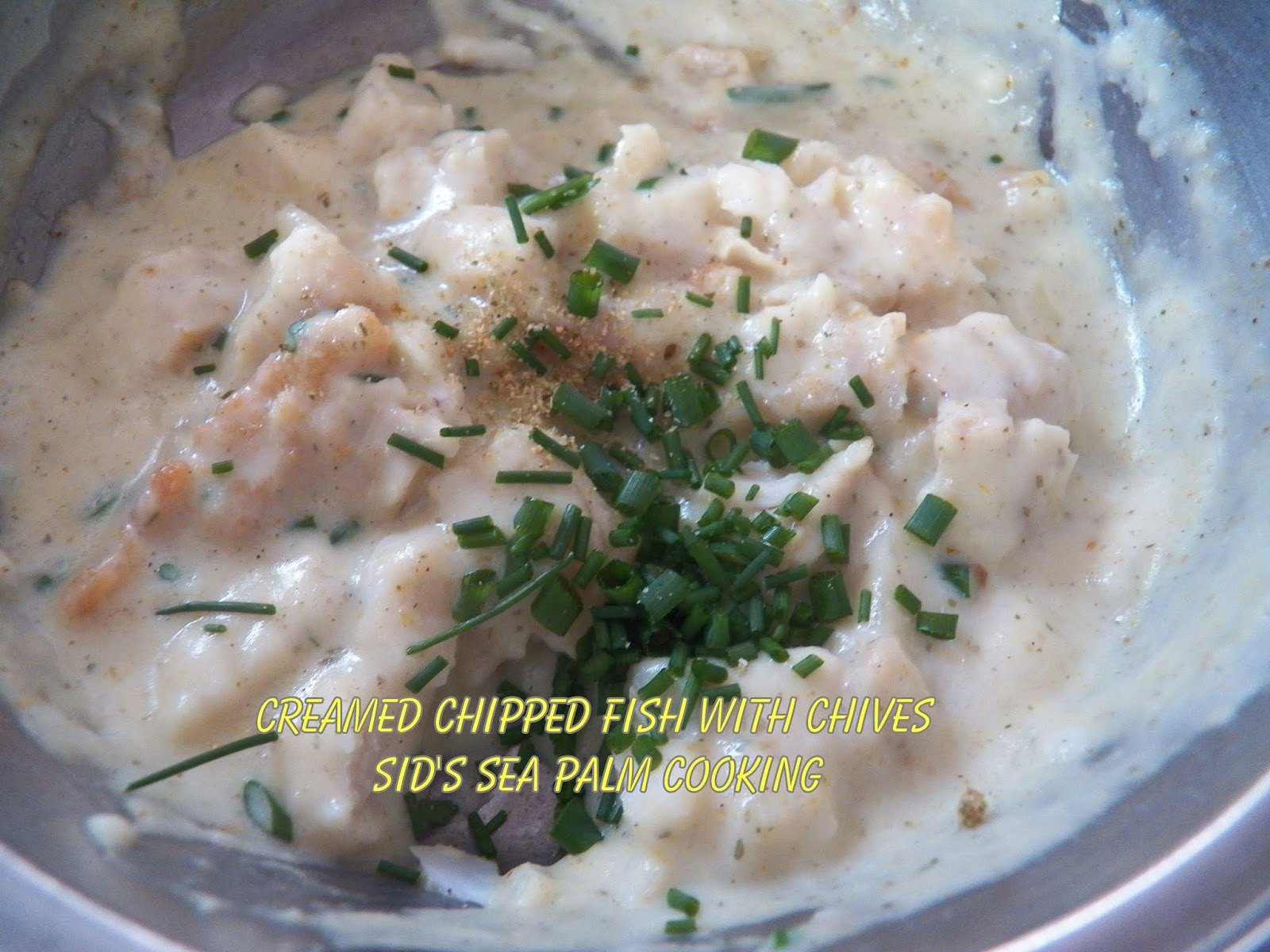 Creamed Chipped Leftover Fish on rice - Sid's Sea Palm Cooking