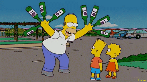 Simpson gif: Homero ebrio por la cara