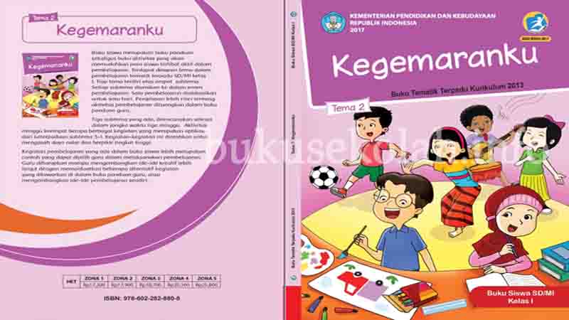 Buku Siswa Kelas 1 Sd Tema 2 Kegemaranku Semester 1 K13 Revisi 2017