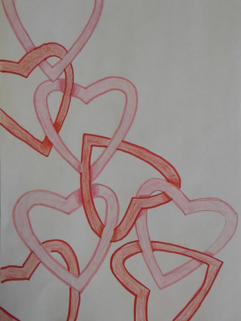 a faithful attempt: Interlocking Hearts Valentine Drawing