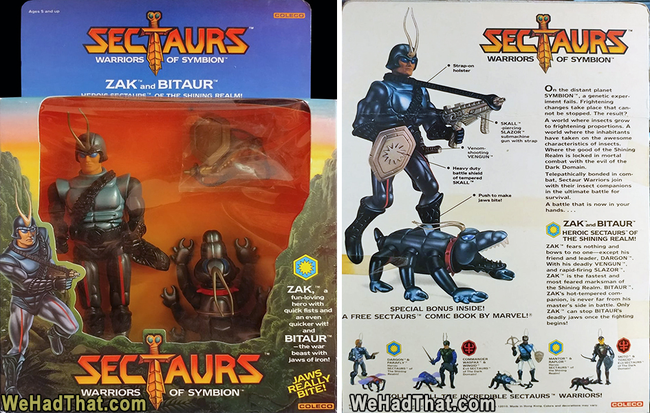 Action Figure Overview: Sectaurs - Zak and Bitaur (Coleco, 1985)
