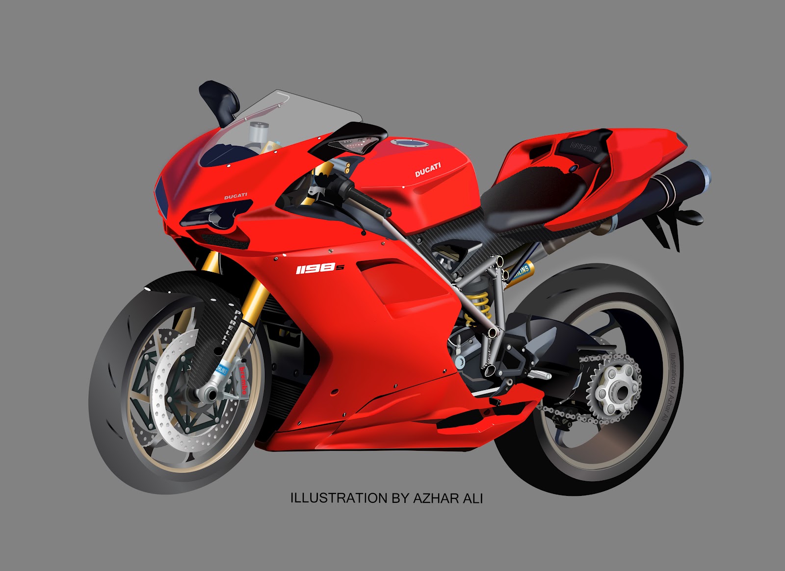 The Endless Journey: Ducati 1198s Vector Illustration