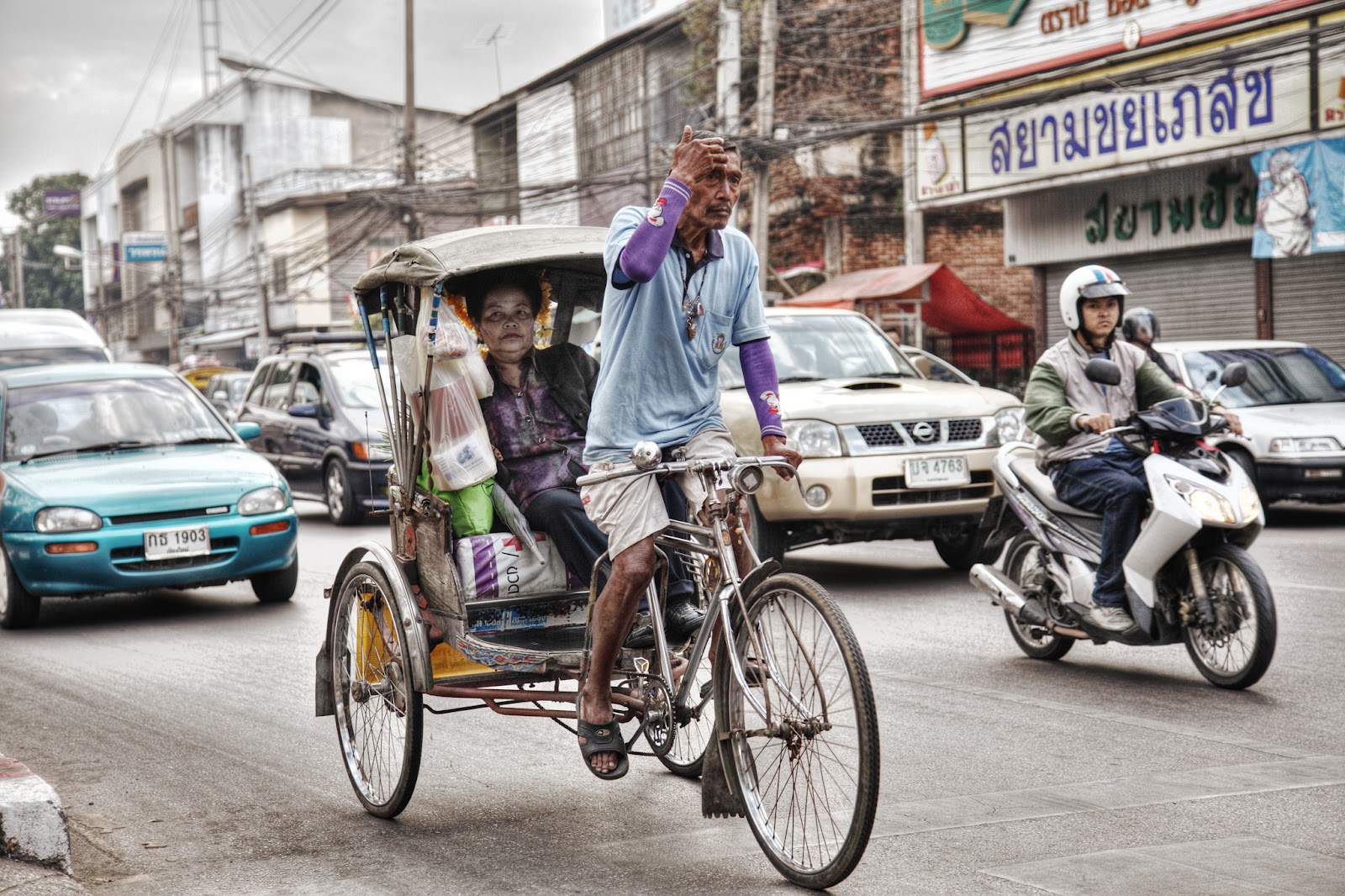 Thai Street Life: “Samlor” Photograph