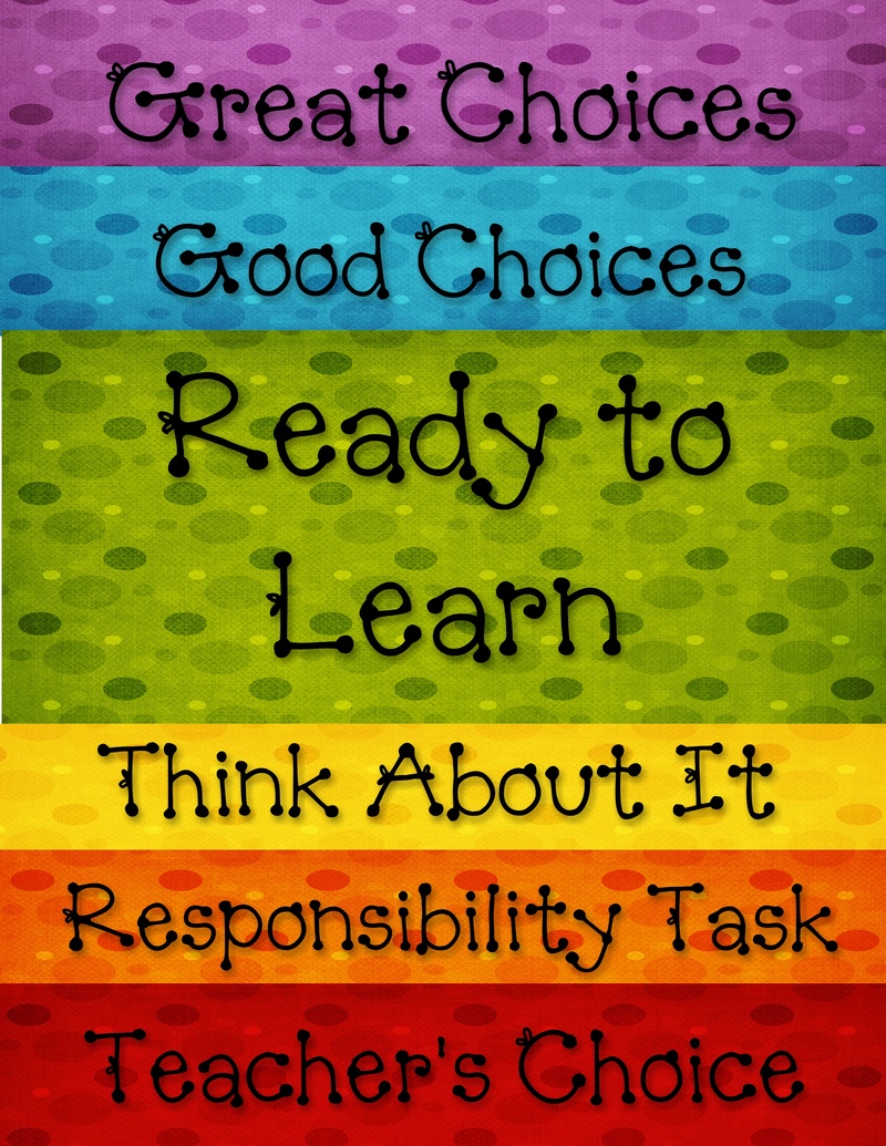 Comfy Classroom: Classroom management color clip chart