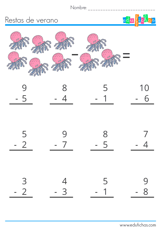 BLOG C.E.I.P. JAIME BALMES: 5 años: Repasamos las restas en vertical.