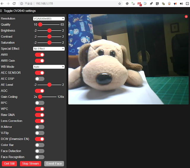 Arduino ESP32-CAM for video stream notebook