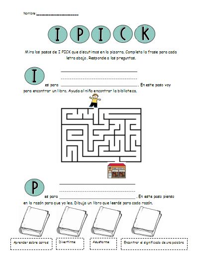 Multilingual Multiage: Dual Daily Five - I PICK en Español