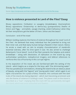 essay examples: Lord Of The Flies Essay