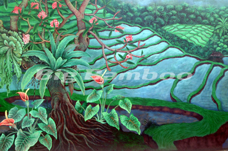 arts painting: bali natural landscape painting part 3