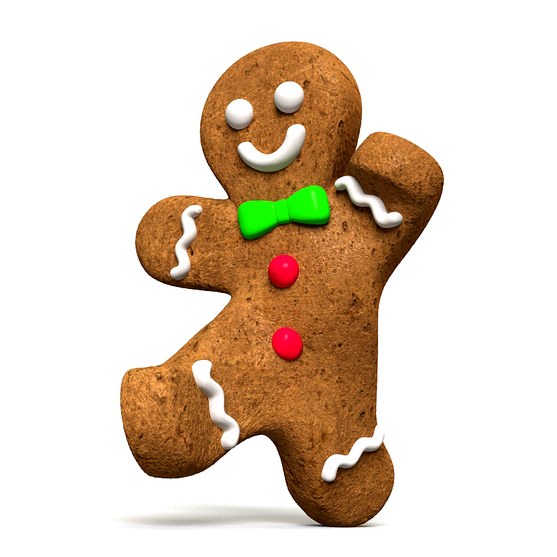 Gingerbread Boy Running Clipart