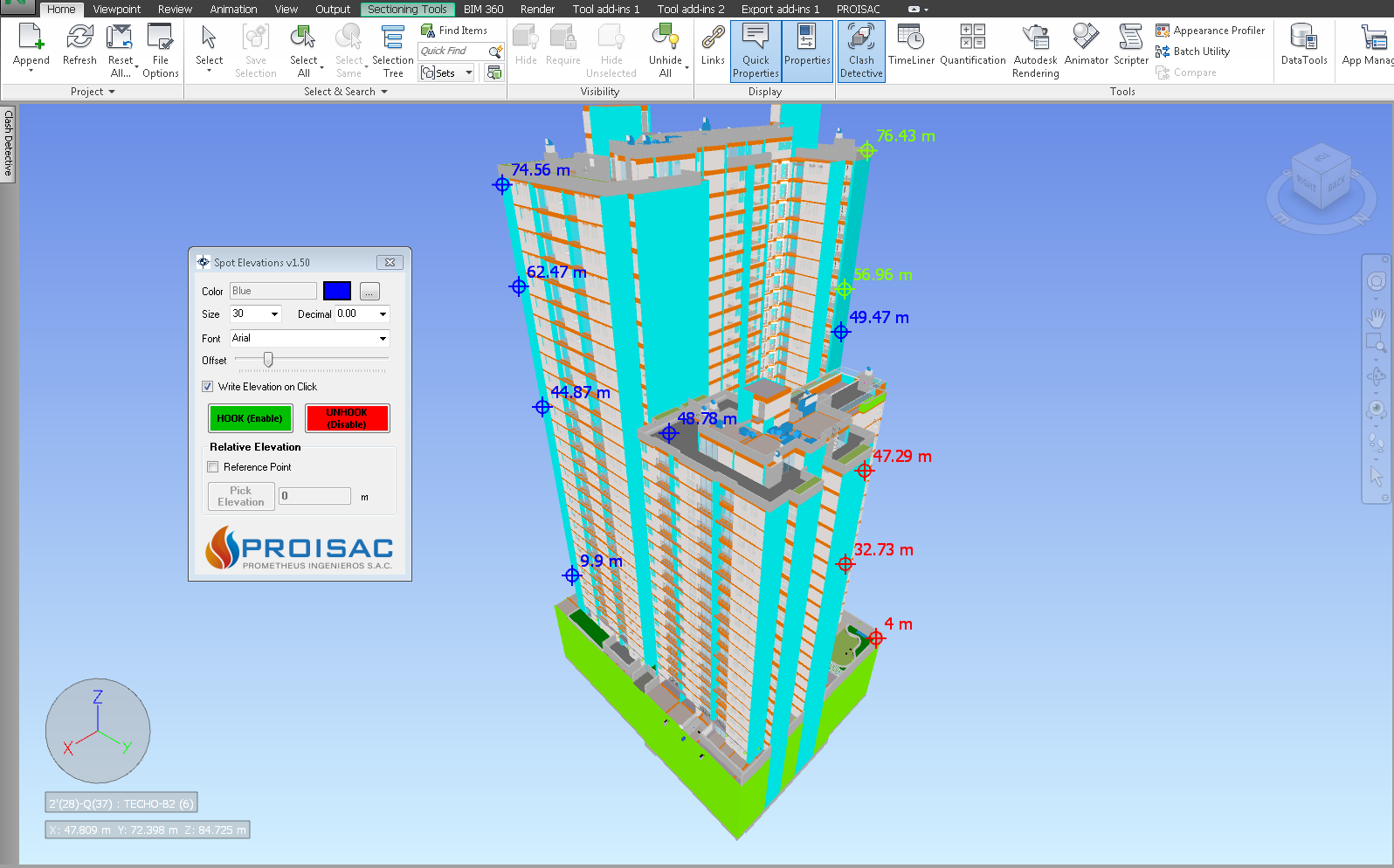 Revit Add-Ons: Spot Elevations v1.5.0 for Navisworks
