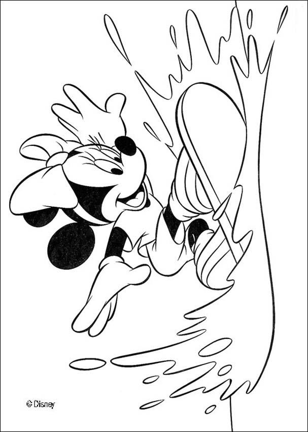 Kids Page: - Mickey Mouse - Minnie Playing Basketball Coloring Pages