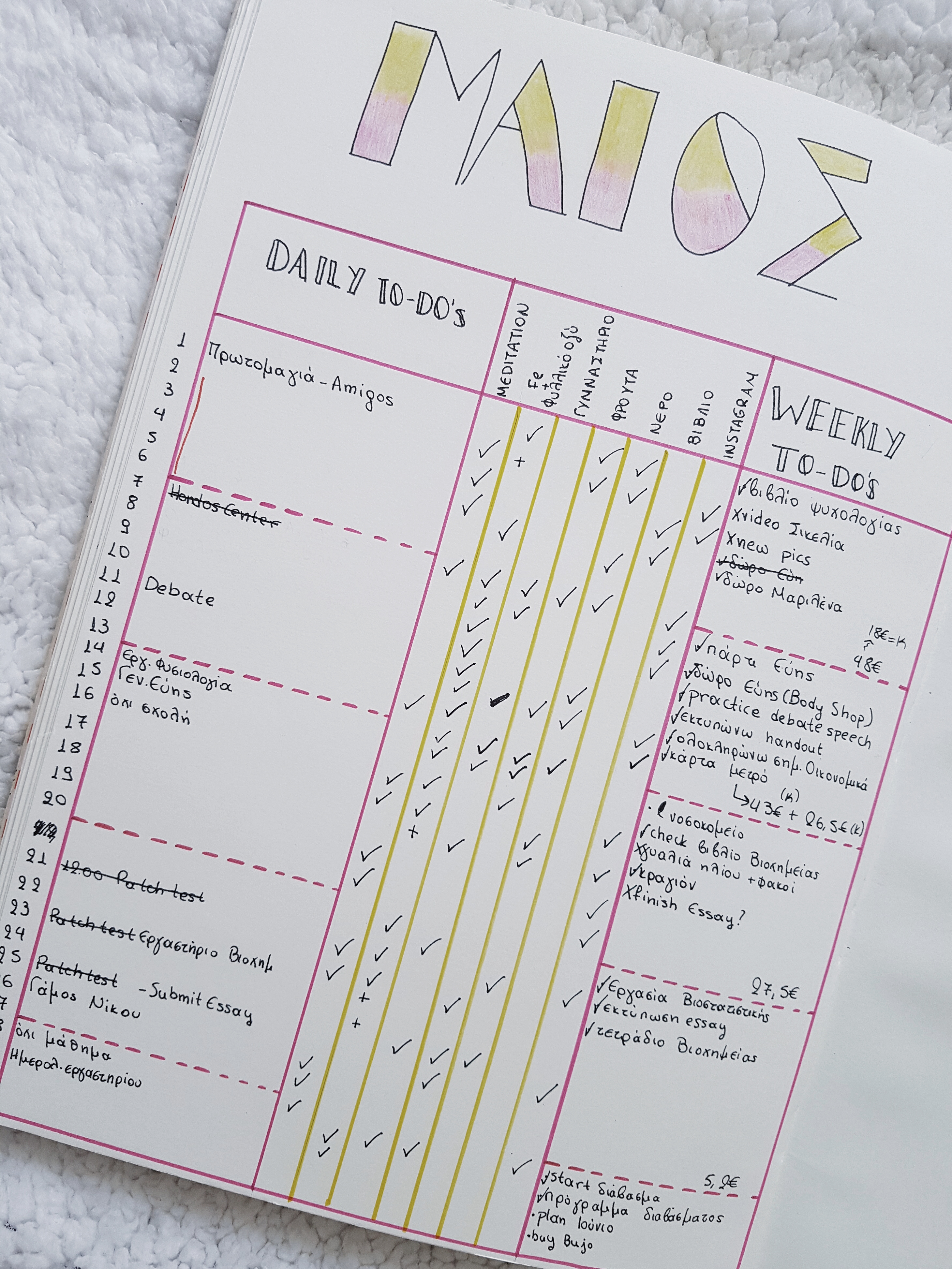 THE BULLET JOURNAL SERIES: Weekly logs - Athenian Girl Out and About