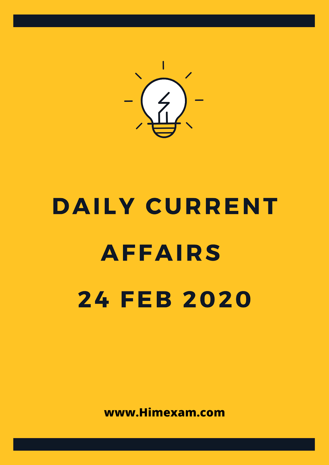Daily Current Affairs 24 feb 2020 In Hindi - Himexam.com