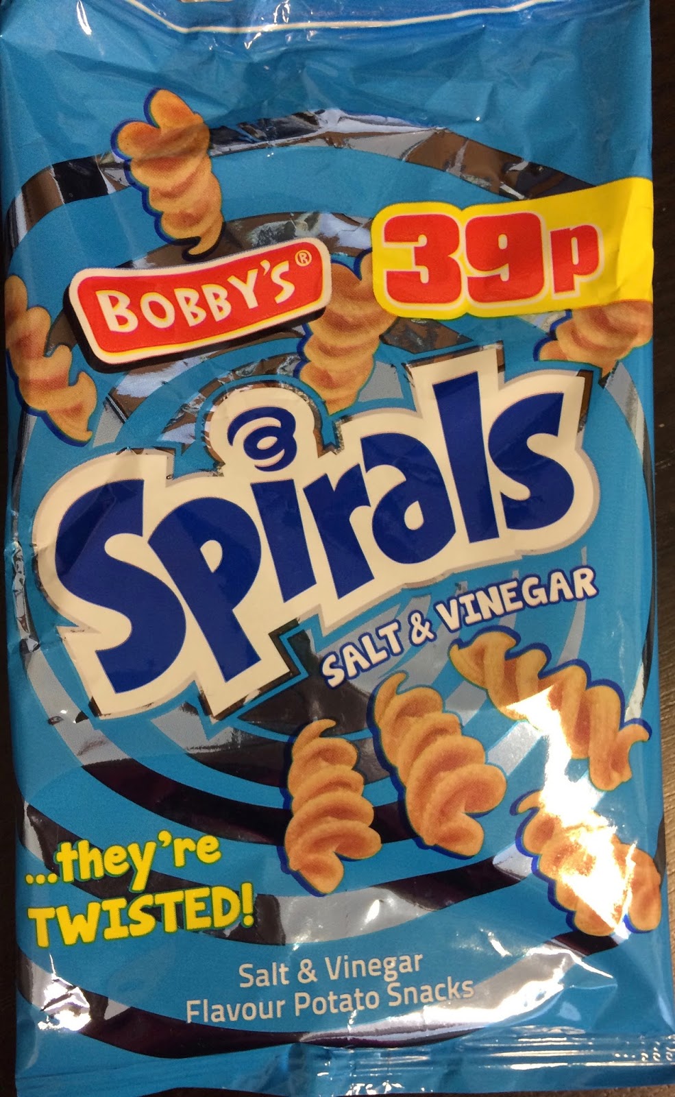 Cheeseburger Crisps & Other Stories: Bobby's Spirals Salt & Vinegar