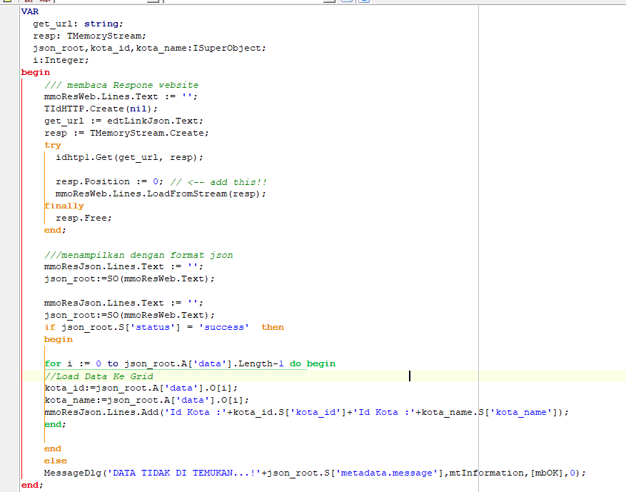 cara membaca json dengan Delphi 7 - Ismail Hasan