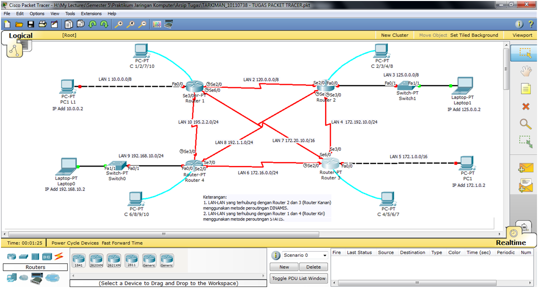 Routing Statis dan Dinamis dengan Cisco Packet Tracer