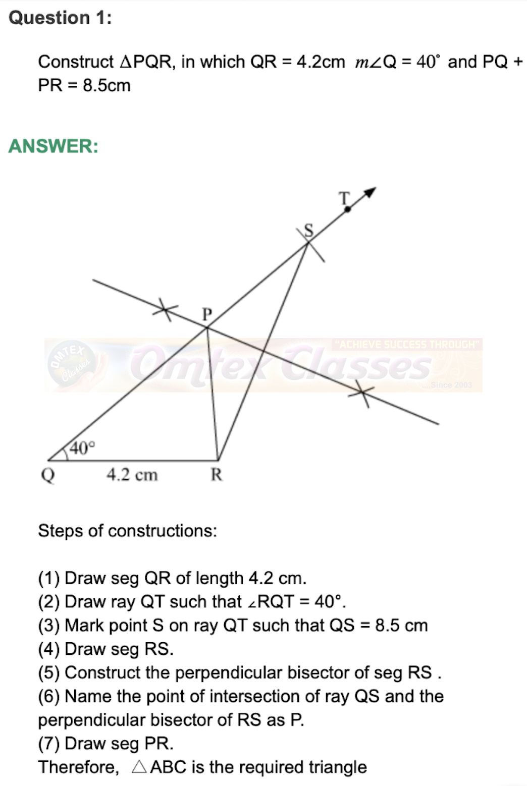 Education: Chapter 4 - Constructions Of Triangles Mathematics Part II ...