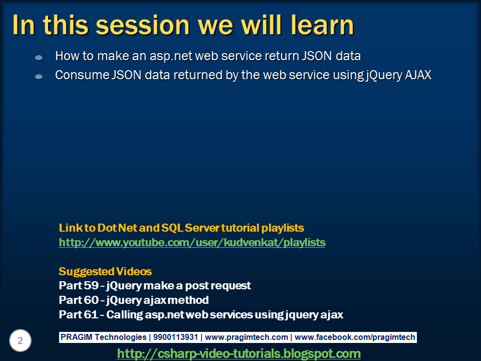 Sql Server Net And C Video Tutorial Handling Json Data Returned From Web Services