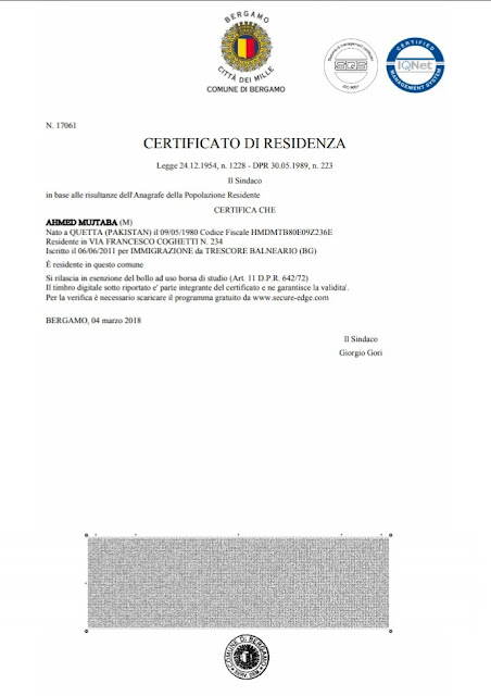 All Type of My Italian Certificate Documents with html text